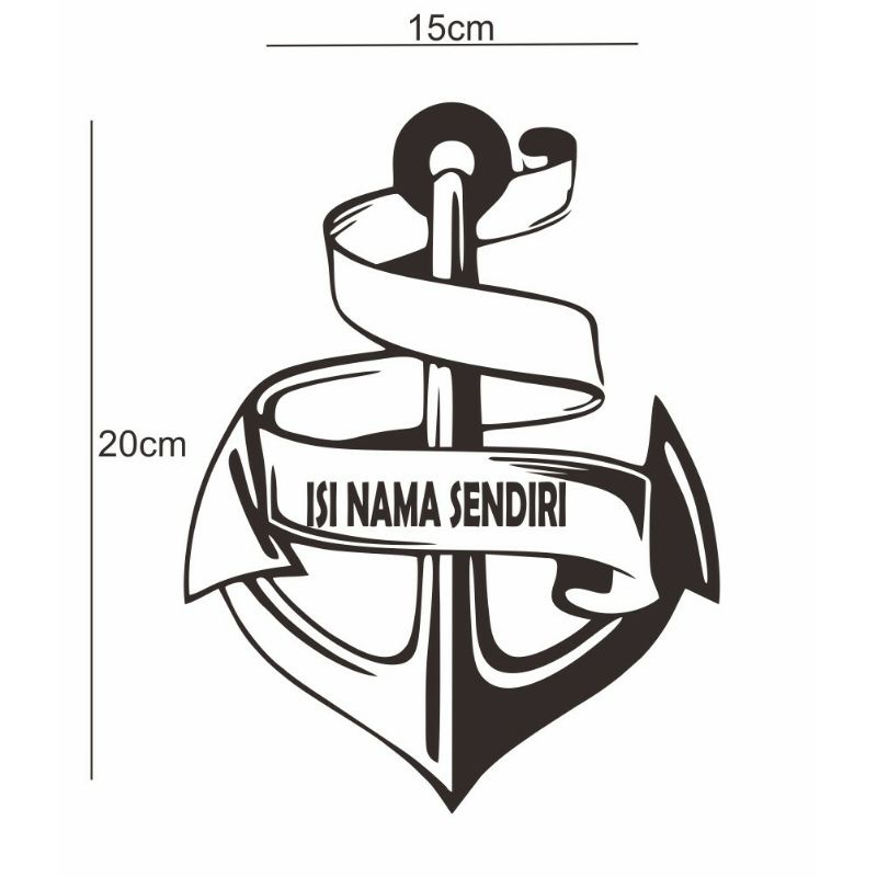 Jual Cutting Sticker Stiker Jangkar Anchor Untuk Mobil/Motor/Dinding ...
