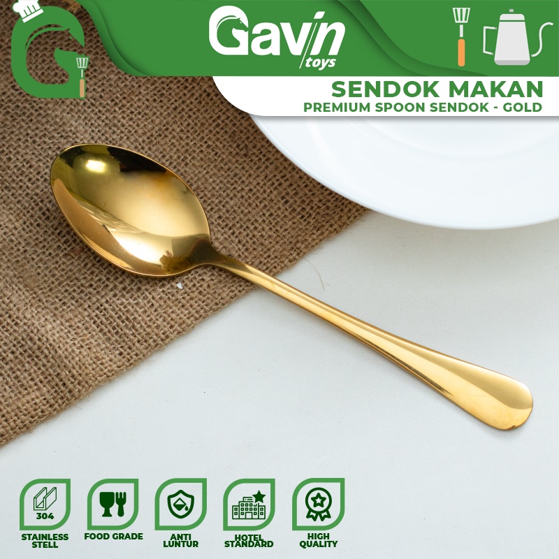 Jual Sendok Makan Gold Premium Spoon Sendok Stainless Steel Hotel Cafe ...