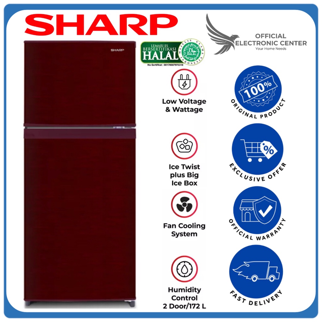 Jual KULKAS 2 PINTU SHARP SJ-195MD SJ 195 MD PREMIUM SUPER COOLING LOW ...