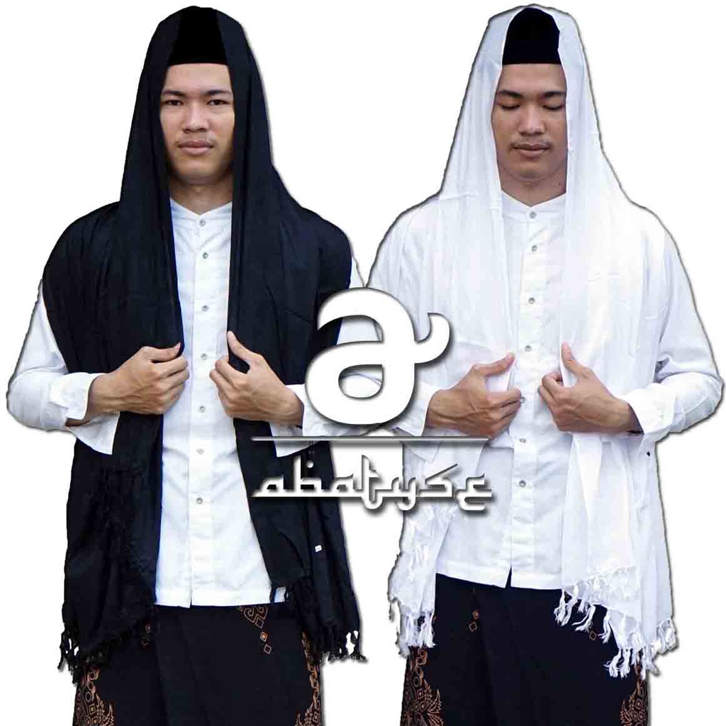 Jual Sorban Rida Putih Dan Hitam Polos Panjang Rida Solo Rayon Surban ...