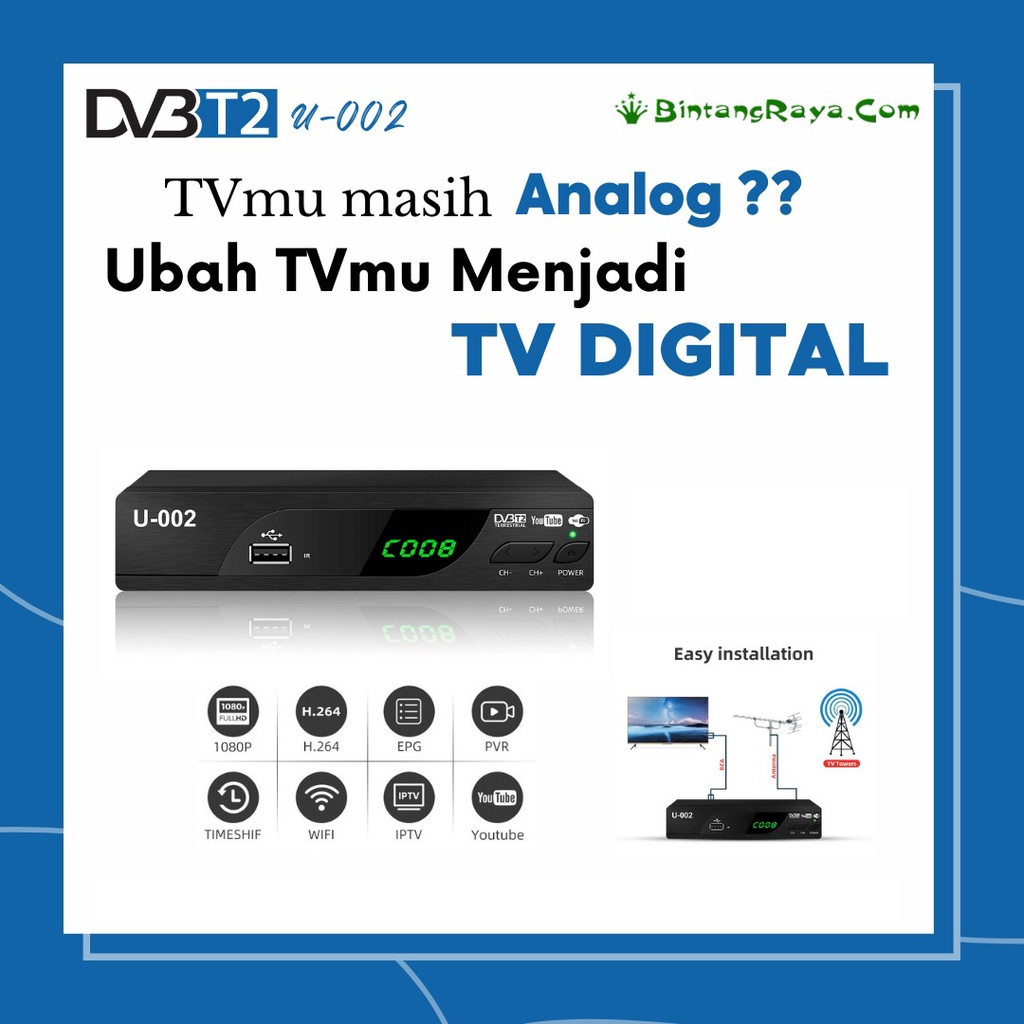 Jual Set Top Box DVB T2 Siaran Analog ke TV Digital | Shopee Indonesia