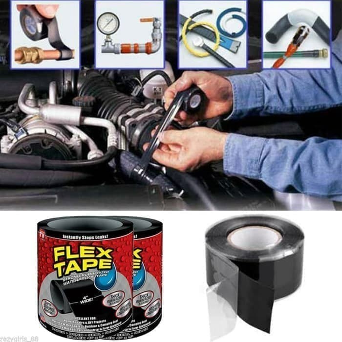 Jual Lakban - Isolasi Flex Tape 4" x 1,5 Meter Waterproof Ajaib Super Kuat | Shopee Indonesia
