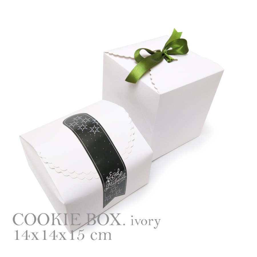 Jual [HARGA 10PCS] COOKIE BOX 14x14x15cm: TOPLES KUE 500gr - IVORY ...