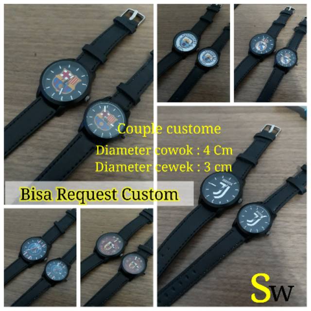 Jual JAM CUSTOME KULIT LOGO | BISA REQUEST LOGO / GAMBAR | Shopee Indonesia