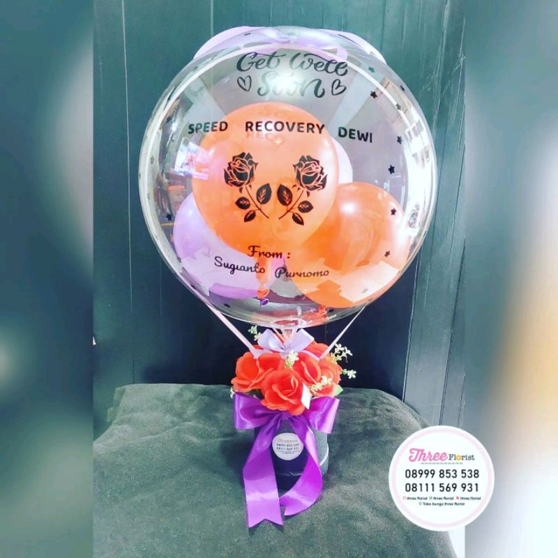 Jual box bunga balon / hadiah ucapan get well soon / balon ucapan get ...
