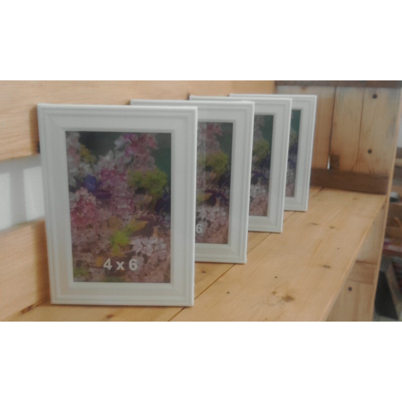Jual paket 4 frame foto kayu minimalis 4r warna putih | Shopee Indonesia