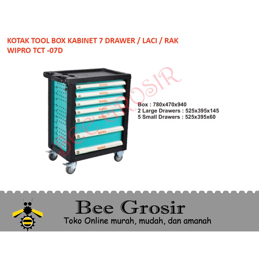 Jual Kotak Lemari Tool Box Cabinet Trolley 7 Drawer WIPRO TCT07D TCT-07D | Shopee Indonesia