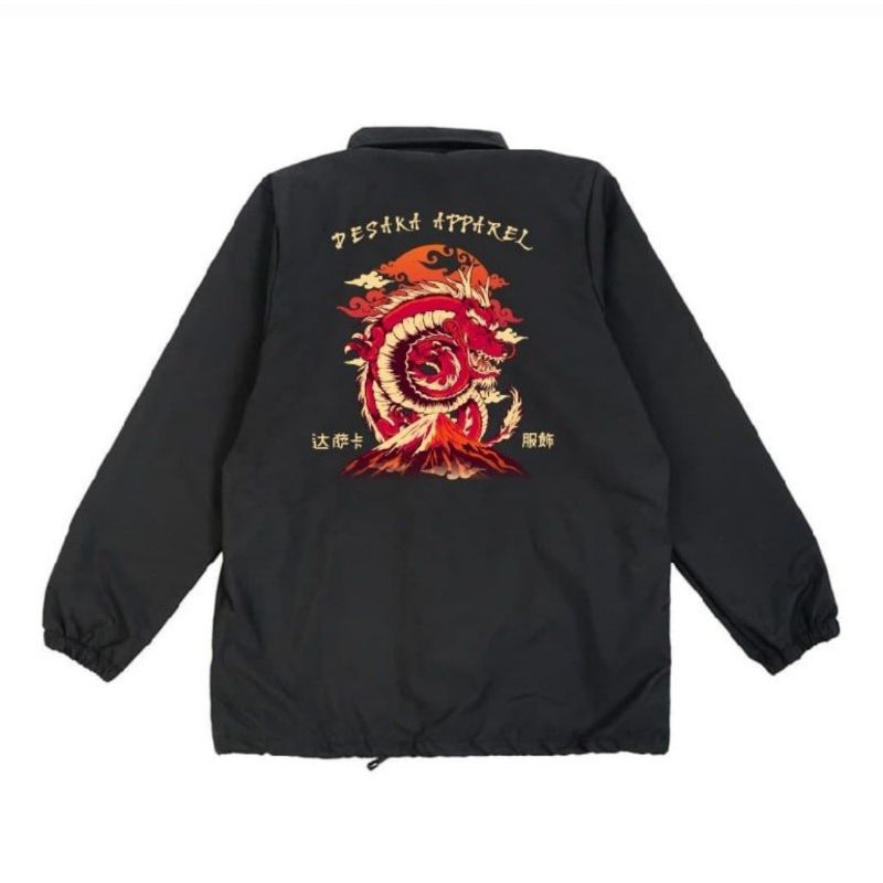 Jual (BAYAR DITEMPAT) Coach Jaket Dragon Red Black | Shopee Indonesia