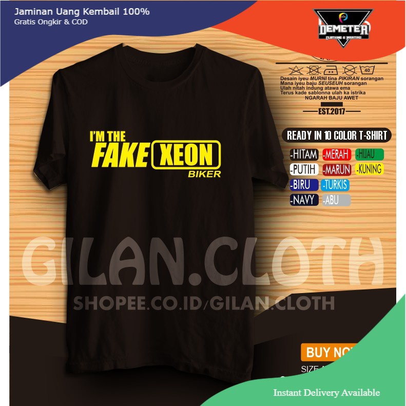 Jual KAOS BAJU MOTOR I AM FAKE XEON YAMAHA RACING OTOMOTIF - DEMETER CLOTH | Shopee Indonesia
