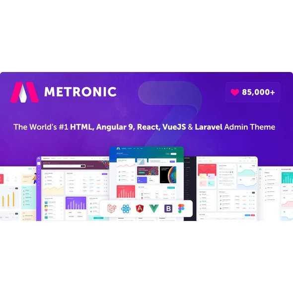 Jual Metronic Bootstrap 4 Html React Angular 9 Vuejs And Laravel