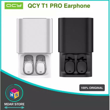 Jual QCY T1 PRO Bluetooth Wireless TWS Earphone with Touch Control - Putih | Shopee Indonesia