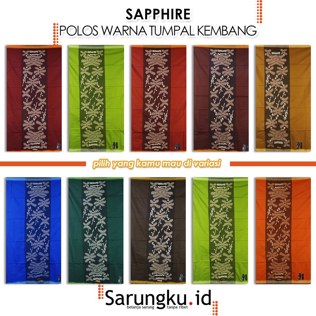 Jual SARUNG SAPPHIRE POLOS WARNA TUMPAL KEMBANG (PWTK) | Shopee Indonesia