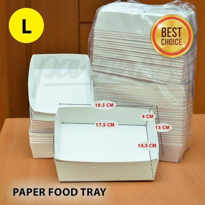 Jual Paper Food Tray PUTIH | L - ( 50 Pcs ) | Shopee Indonesia