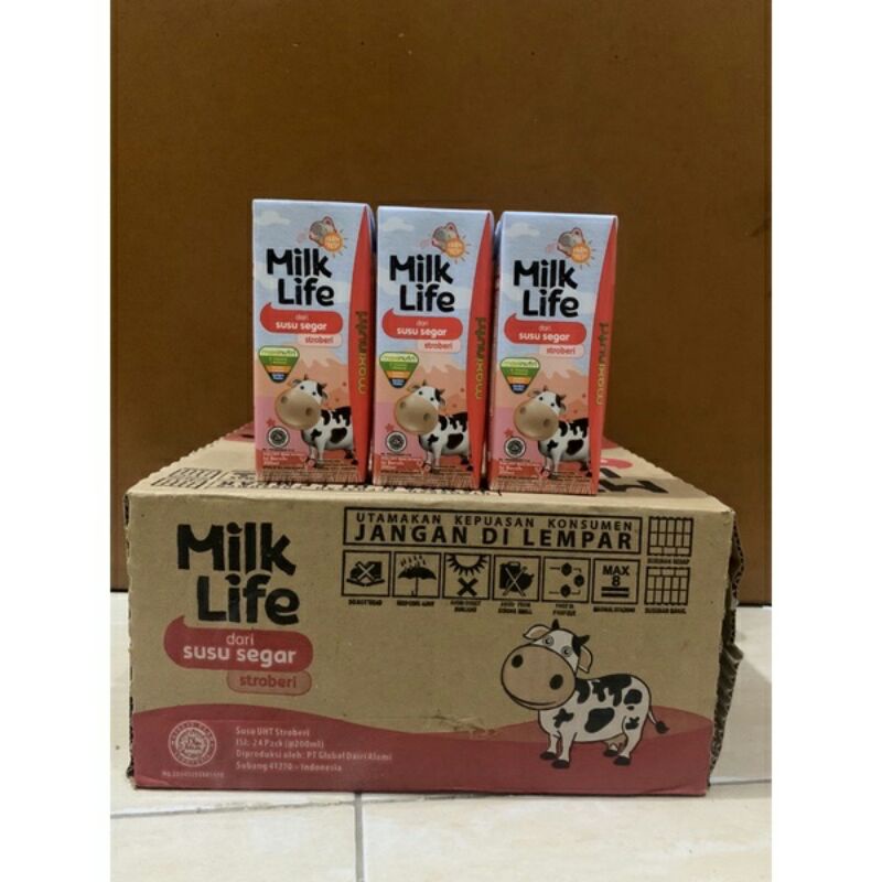 Jual susu milk life UHT 200ML isi 24 pcs | Shopee Indonesia