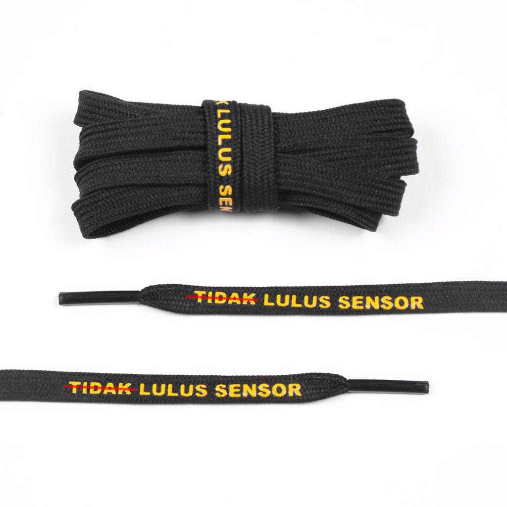 Jual LULUS SENSOR SHOELACES TALI SEPATU (BLACK EDT) | Shopee Indonesia
