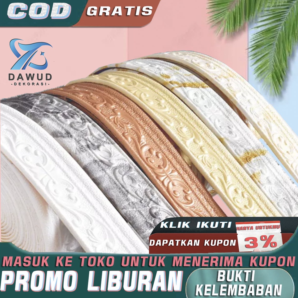 Jual [Pabrik premium] 3D List Wallpaper Dinding Stiker Border Wallfoam ...