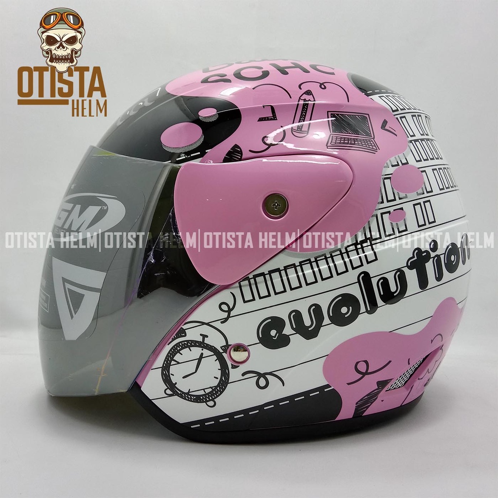 Jual HELM HALF FACE GM EVO CORAK NOTE SINGLE VISOR RAINBOW | Original ...