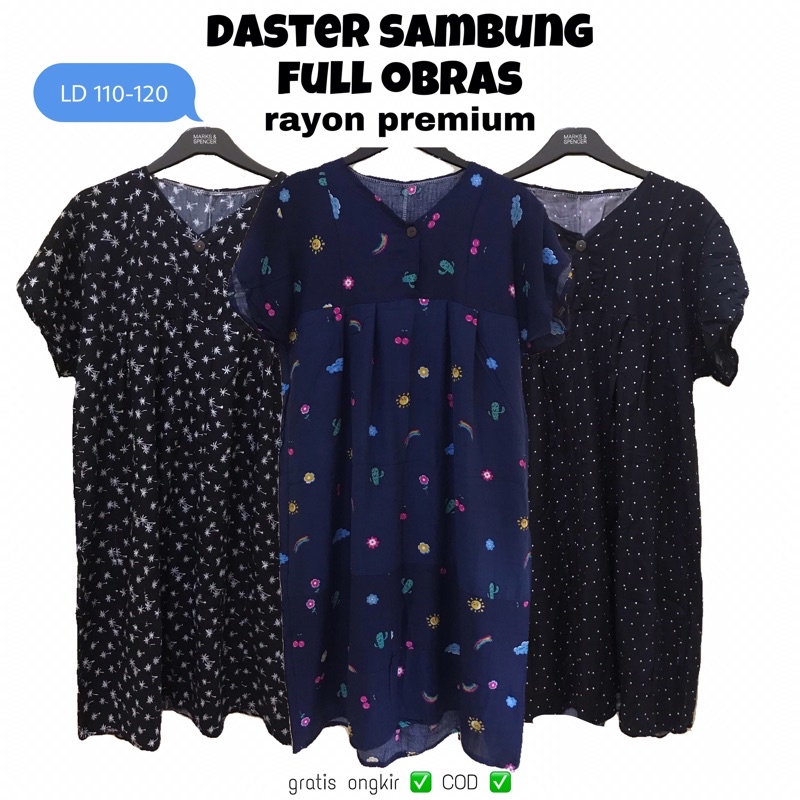 Jual DASTER SAMBUNG RAYON PREMIUM FULL OBRAS (daster kekinian/daster ...