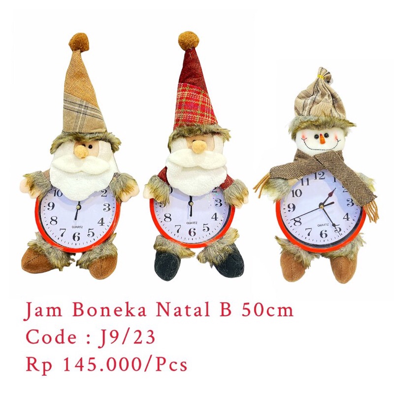 Jual Jam Natal Gambar Santa dan Snowman 50cm | Shopee Indonesia
