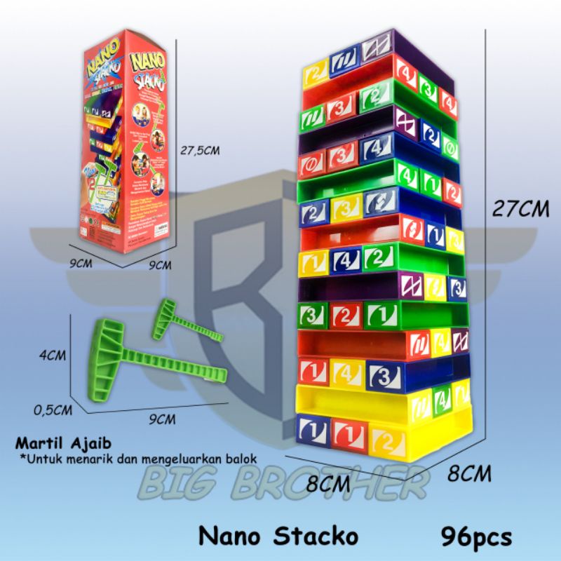 Jual Mainan Balok Susun Besar Nano stacko Uno Stacko Balok Block Blok ...
