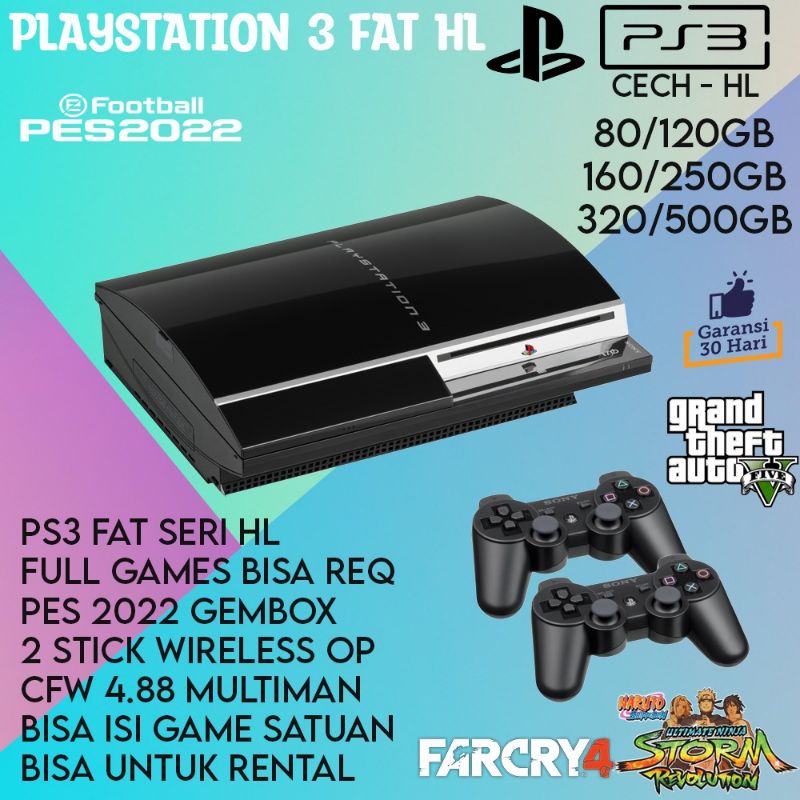 Jual PLAYSTATION / PS3 FAT CFW CECHL VOID JEPANG 500GB-80GB FULL GAME +KONTROLLER WIRELESS ...
