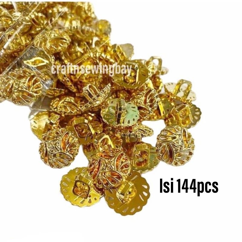 Jual Kancing Kemeja/ Kancing Baju/ Kancing Emas Bunga Rongga Gold 041 ...
