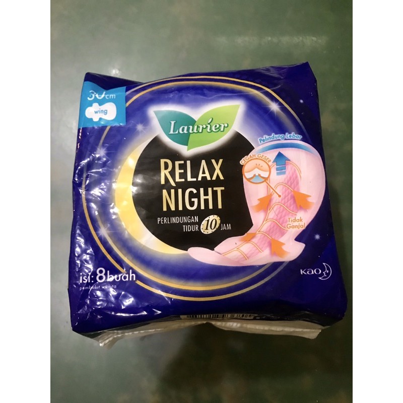 Jual Laurier Relax Night 30 cm isi 8 pads Pembalut Bersayap | Shopee ...
