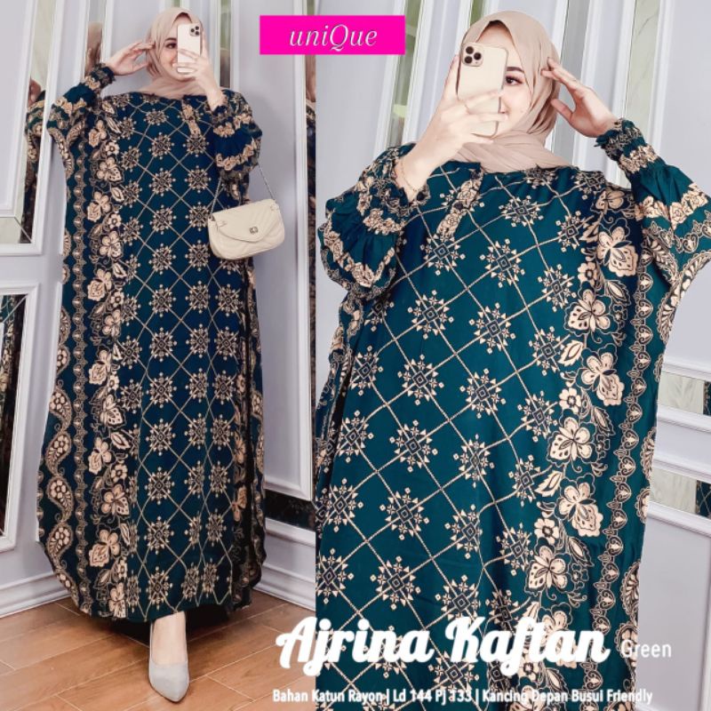 Jual AJRINA KAFTAN BAHAN RAYON ORI (UNIQUE) | Shopee Indonesia