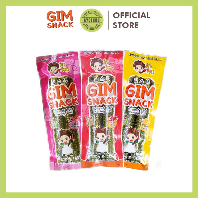 Jual Inko Gim Snack Rumput Laut Rasa Madu/Udang/Pedas / CEMILAN ...