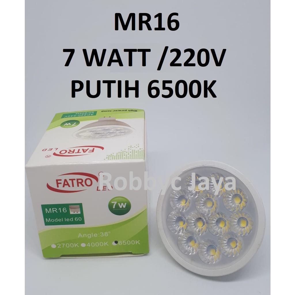 Jual Fatro Lampu Halogen Led 7 Watt MR16 Model Tusuk 220V Putih ...
