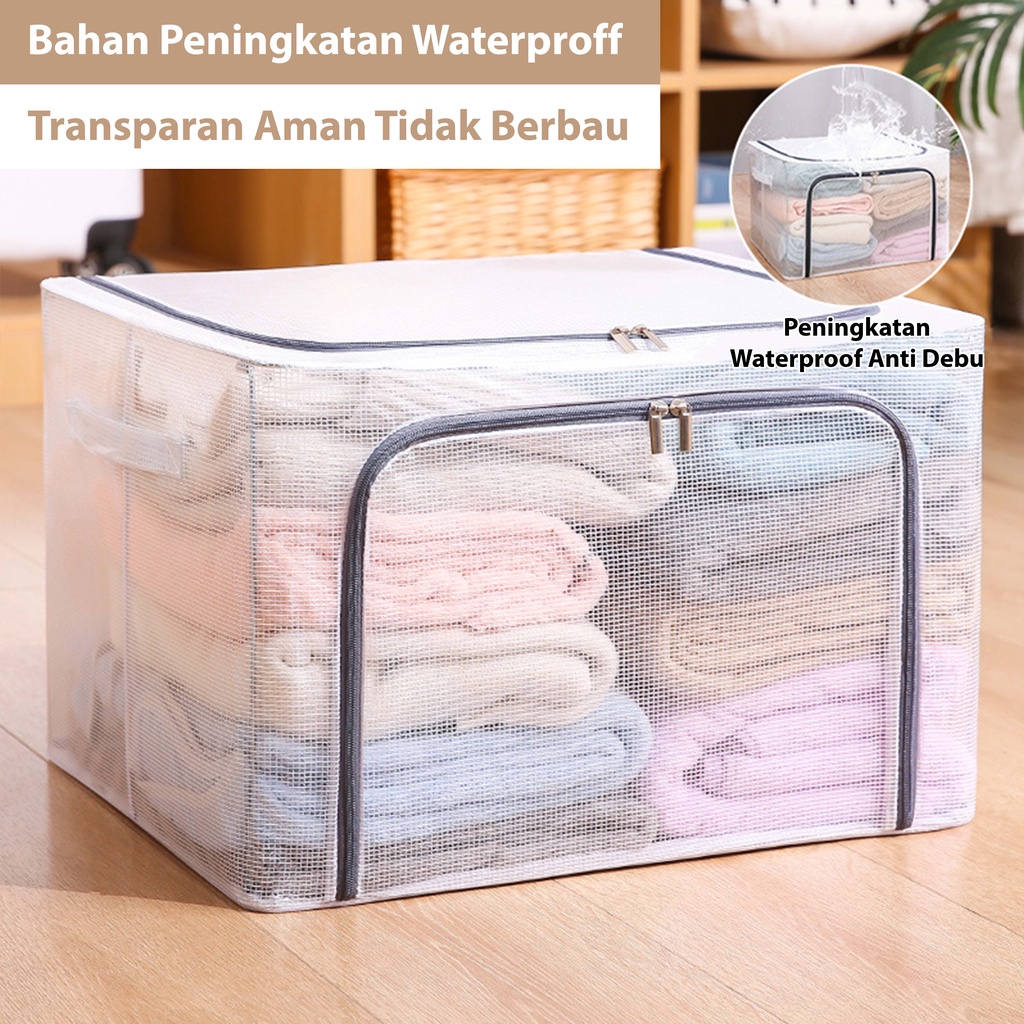 Jual STORAGE BOX 66L / 80L /110L / liters frame baja Double Zipper / lemari pakaian / Large ...