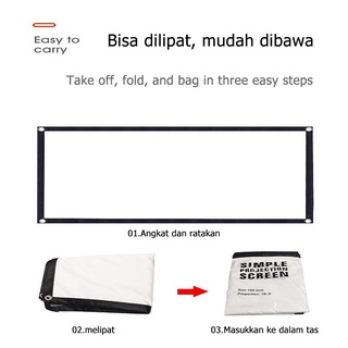 Jual QIAOLET Layar Proyektor Dinding Wallscreen 100 inch Lipat HD 16: 9 ...