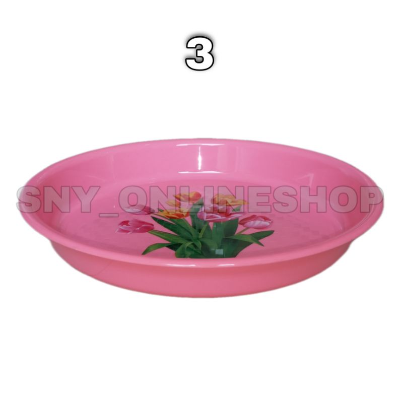 Jual Nampan Motif Bunga 3 / Nampan Bulat Plastik 34cm Pink Sunrise ...