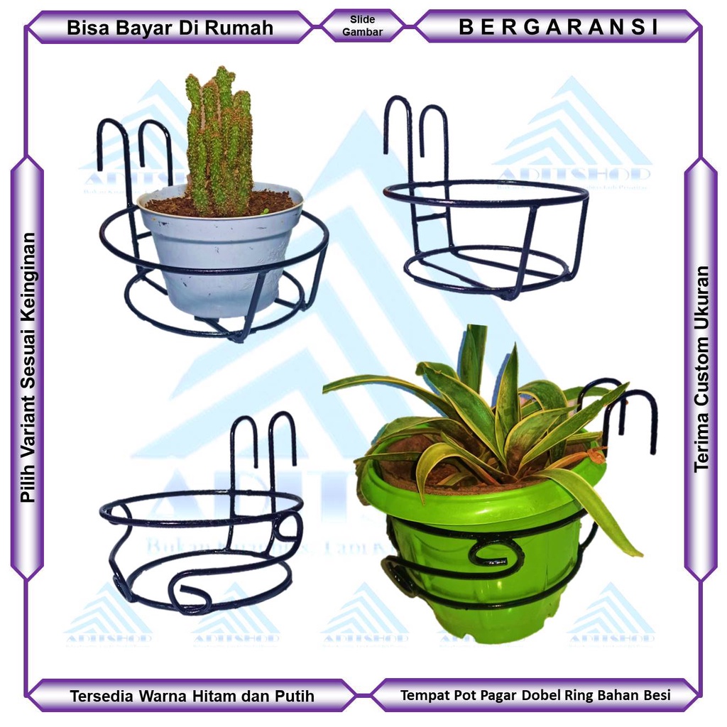 Jual Standing Pot Pagar Dobel Ring Besi - Keranjang Pot Bunga - Tempat ...