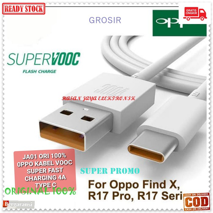 Jual ORIGINAL OPPO kabel data vooc 4A usb tipe c type super fast ...