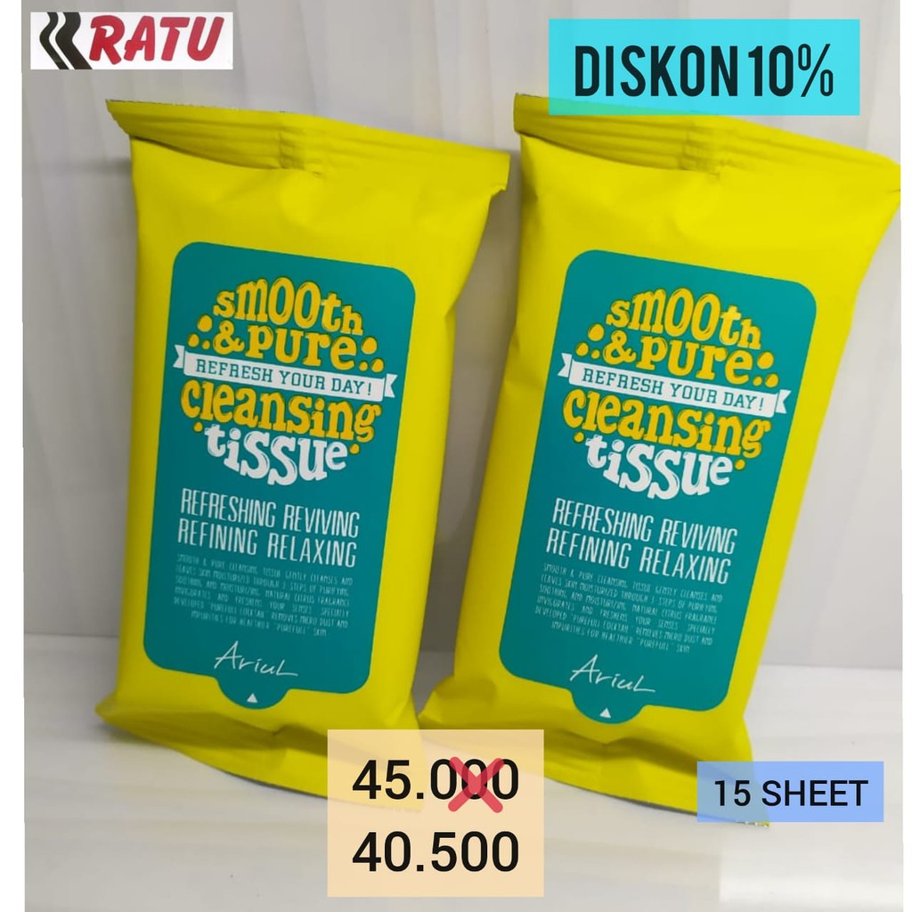 Jual SOCIOLLA ARIUL SMOOTH AND PURE CLEANSING TISSUE (15 SHEET ...