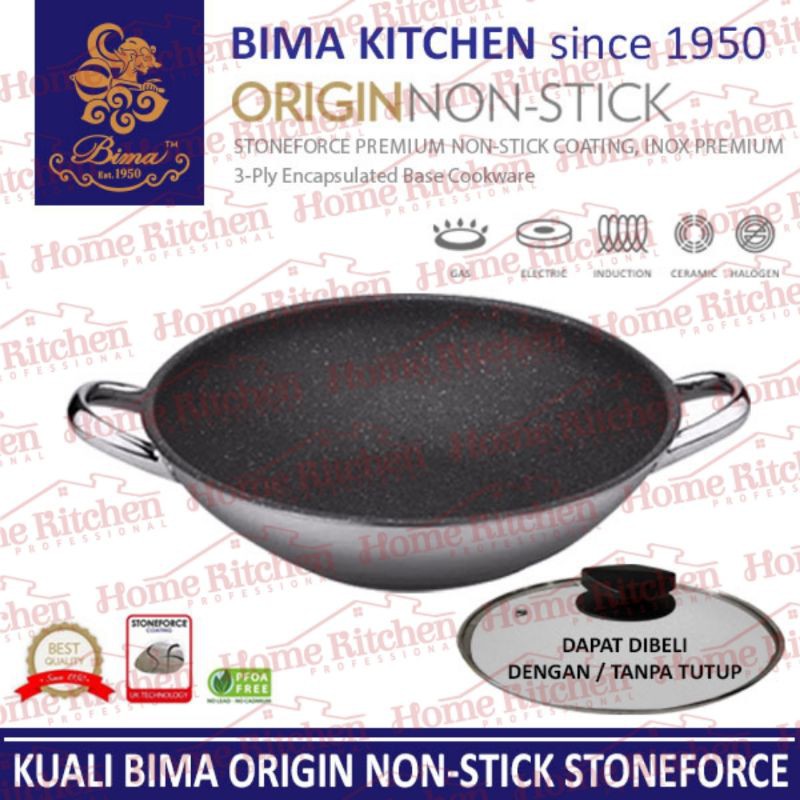 Jual B2003432 Kuali Anti Lengket Bima Origin Non Stick Wok Pan 32cm ...
