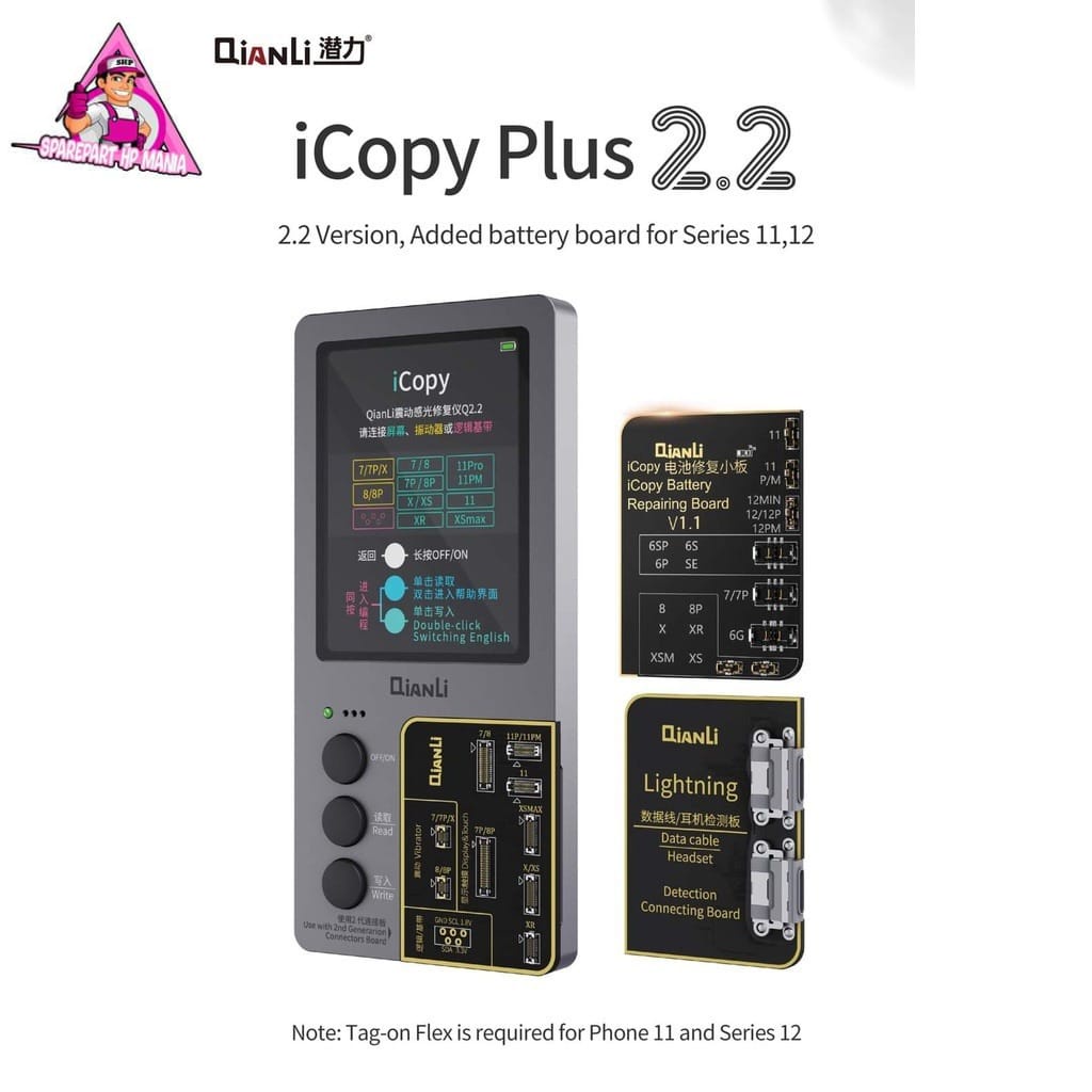 Jual Qianly Icopy Plus 2.2 Set With Battery 3in1 IP 6-13 Original | Shopee Indonesia