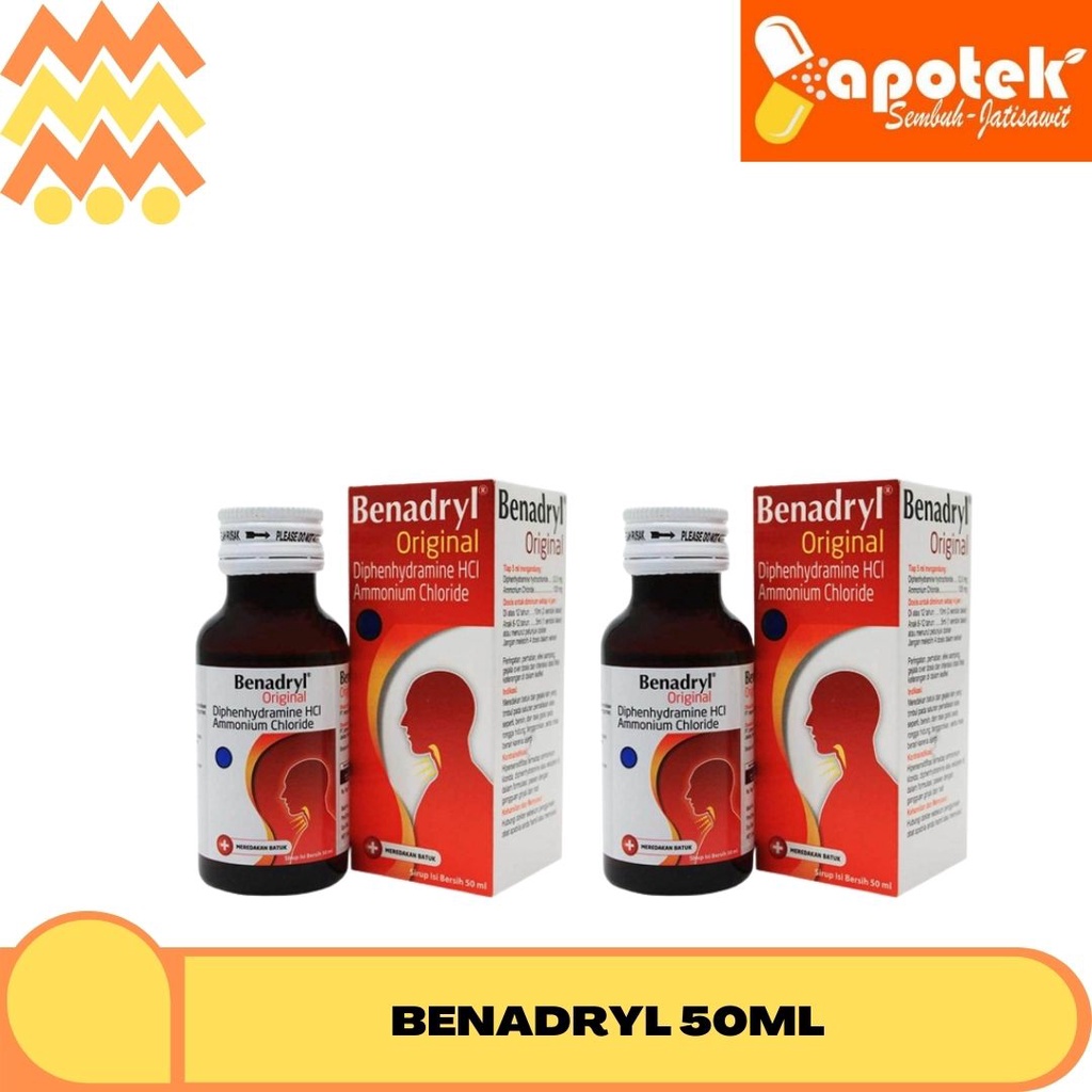 Jual BENADRYL ORIGINAL 50ML OBAT BATUK KERING | Shopee Indonesia