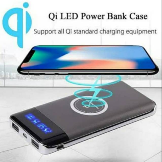 Jual Power Bank Qi wireless 2 Port USB Fast Charging Kapasitas 10000mAh ...