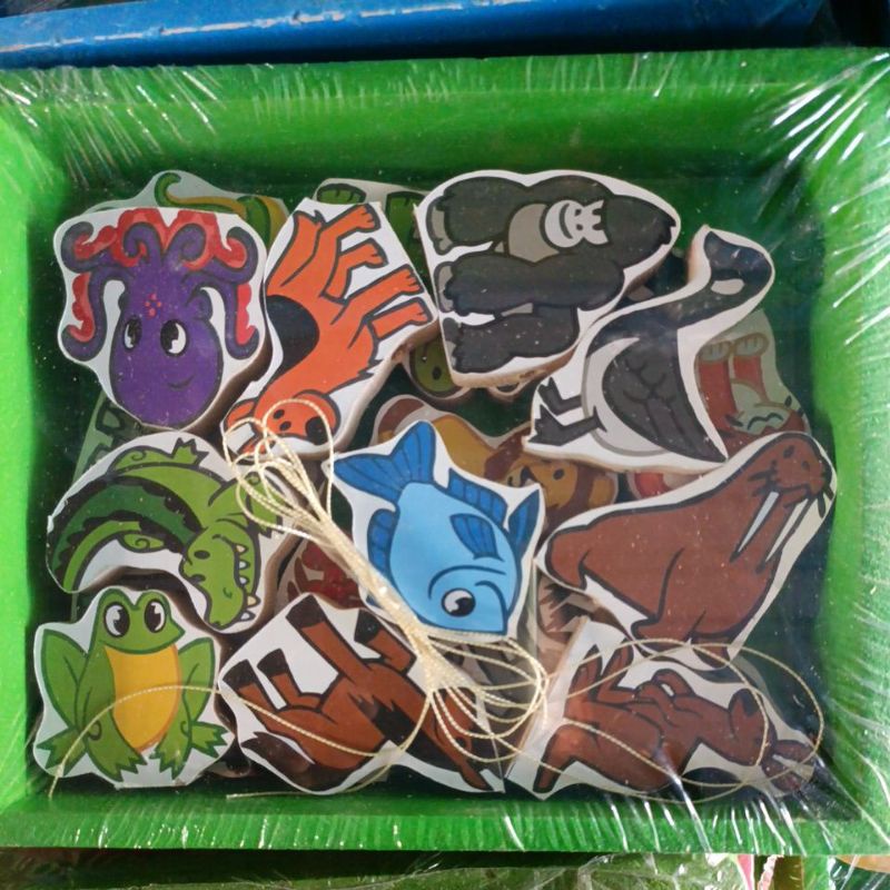 Jual Mainan Kayu Aneka meronce edukasi murah, Meronce Balok Tema (Hewan ...