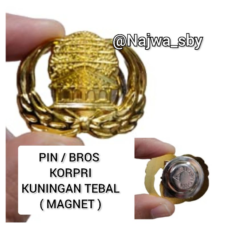 Jual PIN / BROS KORPRI KUNINGAN MAGNET ( TEBAL ) | Shopee Indonesia