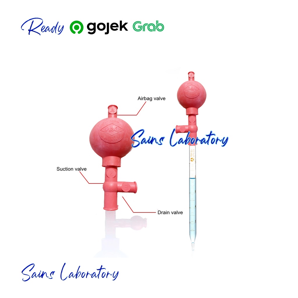 Jual Pipet Filler Rubber Bulp Ball Pipette D&N Germany Bola Pipet Bola ...