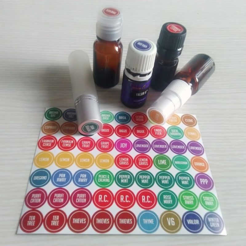 Jual Sticker label 63 pcs botol essential oil aroma terapi minyak ...