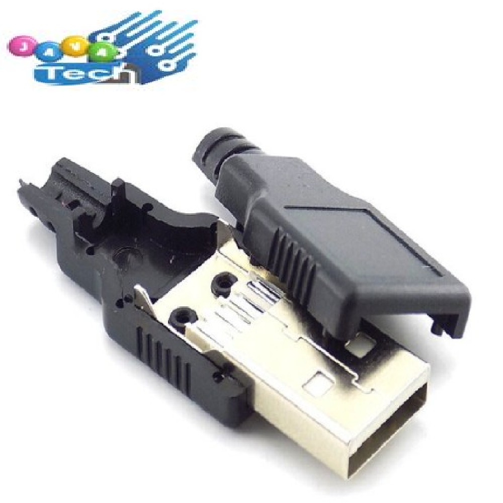 Jual Konektor USB Jack Male Tipe-A 4 Pin Kabel Cover Plastik | Shopee ...