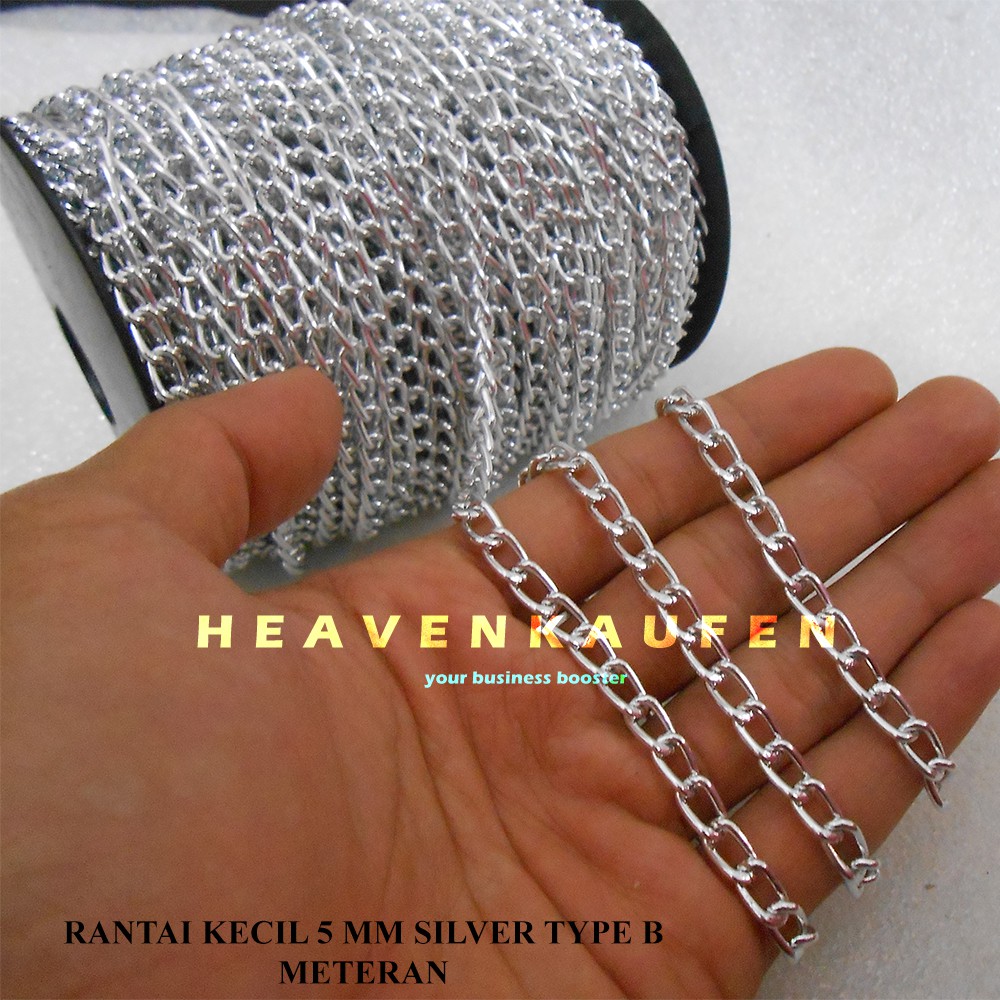 Jual Rantai Kecil Lebar 5 mm Warna Silver Type B Untuk Rantai Craft ...