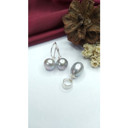 Jual Mutiara lombok asli | Set Anting perak dan Liontin perak mutiara ...