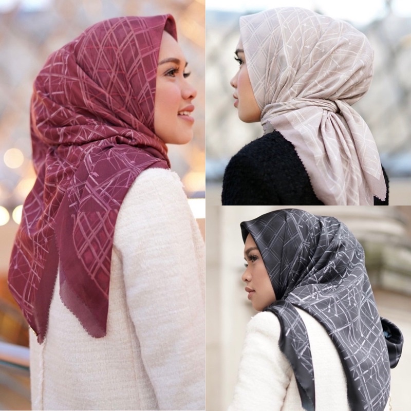 Jual NEW - Hijab Buttonscarves Louvre Series Voal Square | Shopee Indonesia