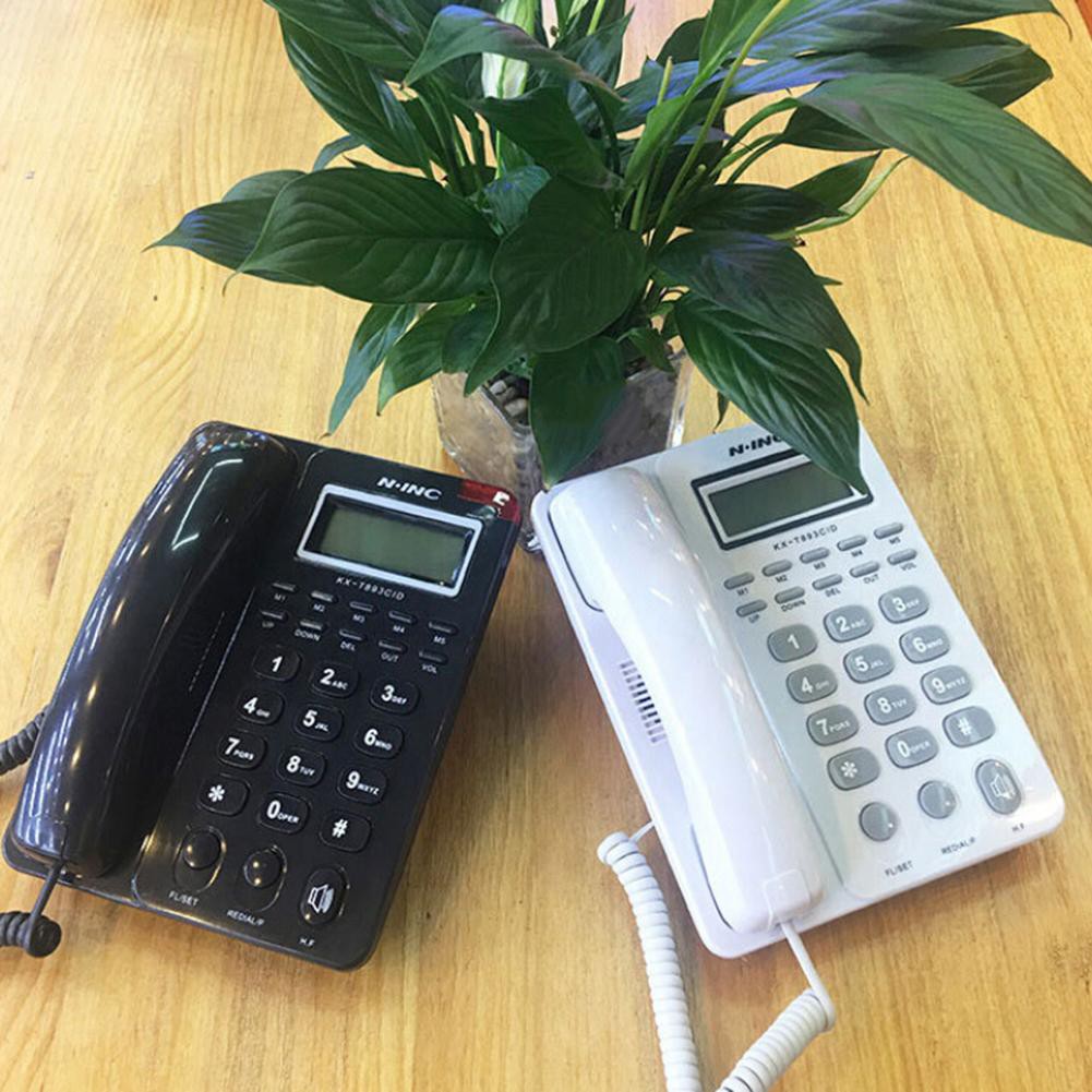 Jual Home Office Desk Corded Telephone Volume Adjustable Caller ID Backlit LCD Phone | Shopee ...