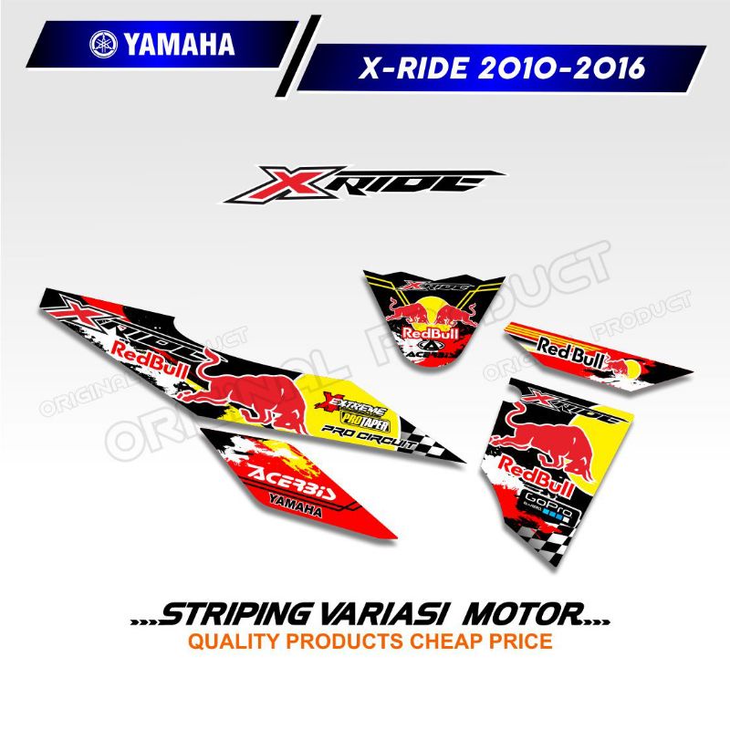Jual Striping variasi stiker decal YAMAHA X-RIDE 2010-2016 REDBULL ...